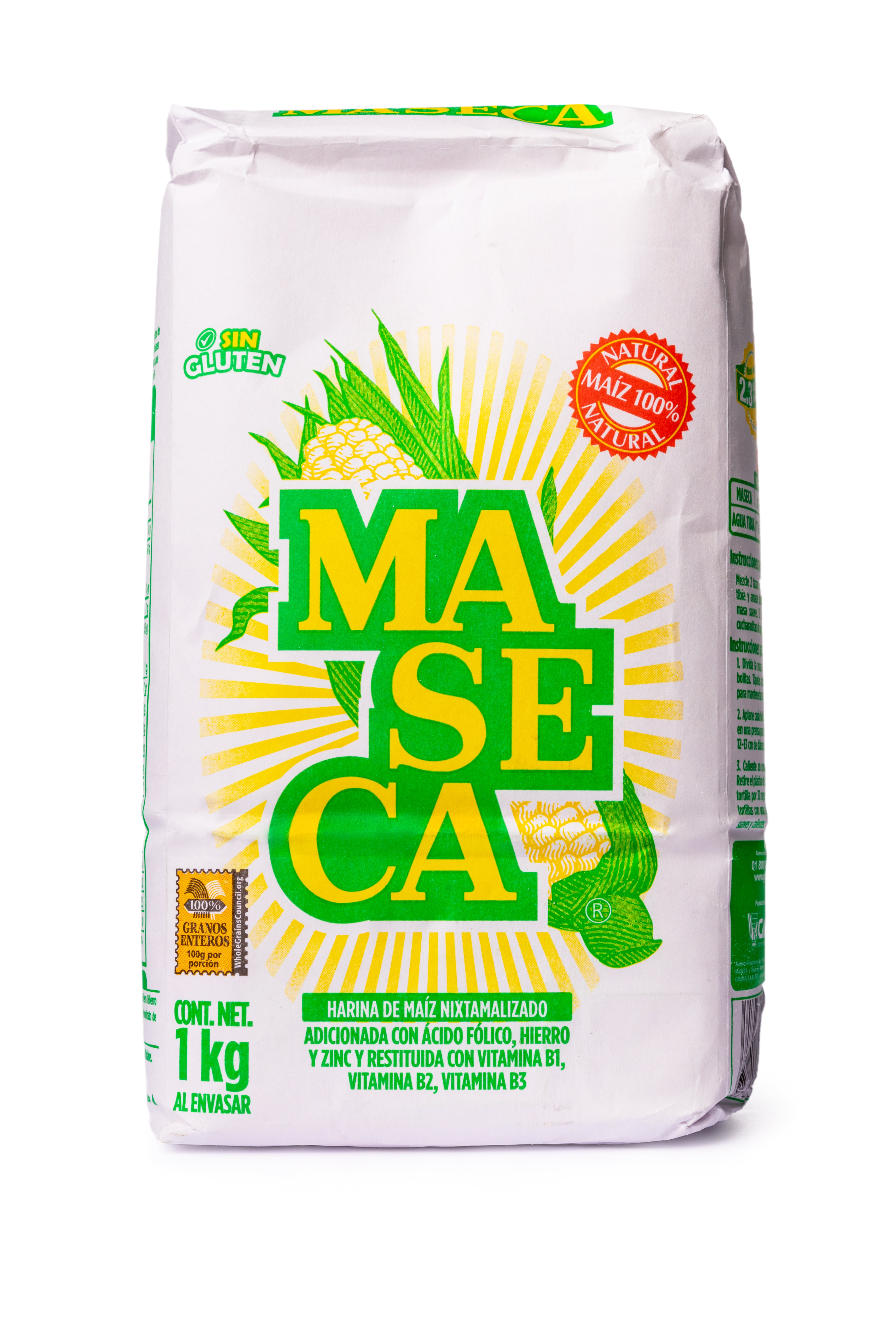 Maseca weißes Maismehl, nixtamalisiert (vorgekochtes Maismehl), 1 kg ...